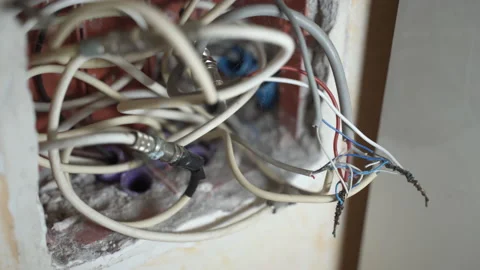 Electrical cables at home, white electri... | Stock Video | Pond5