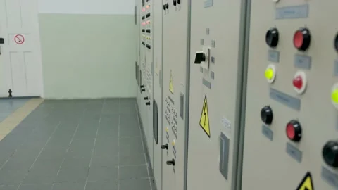 electrical control panel in substation i... | Stock Video | Pond5