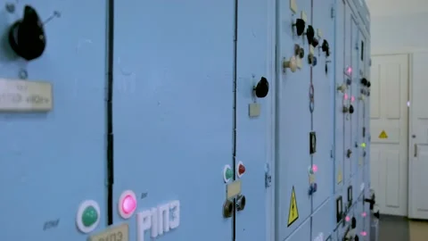 electrical control panel in substation i... | Stock Video | Pond5