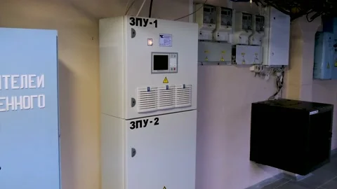 electrical control panel in substation i... | Stock Video | Pond5