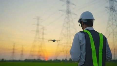 An electrical engineer operates a drone ... | Stock Video | Pond5