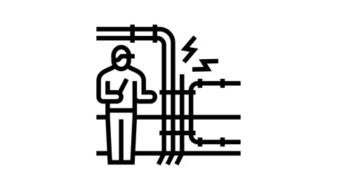 electrical fault finding line icon anima... | Stock Video | Pond5