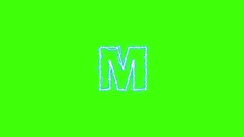 Electrical Lightning Of Letter M On Gree... | Stock Video | Pond5
