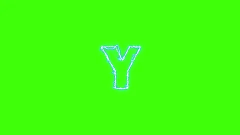 Electrical Lightning Of Letter Y On Gree... | Stock Video | Pond5