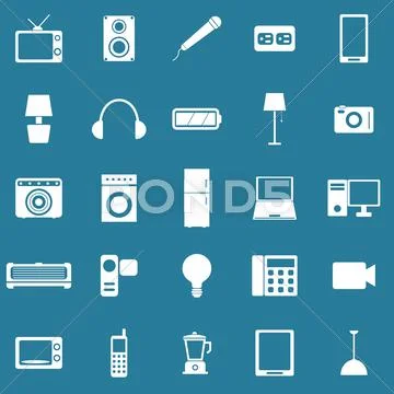 Electrical machine icons on blue background Illustration #35241192