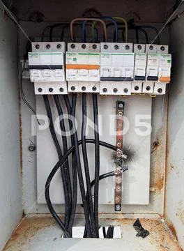 Electrical Panel Box, which contains a Voltage switchboard with circuit ...