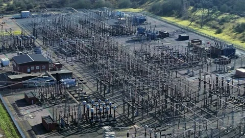 Electrical Energy Distribution Substation Stock Footage ~ Royalty Free ...