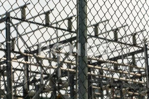 Electrical substation exterior fence ~ Premium Photo #120744234