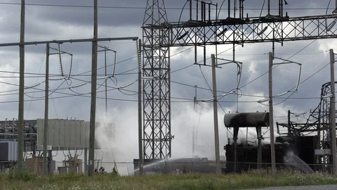 Electrical transformer for city power gr... | Stock Video | Pond5