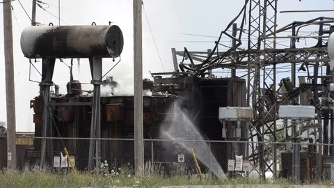 Electrical transformer for city power gr... | Stock Video | Pond5