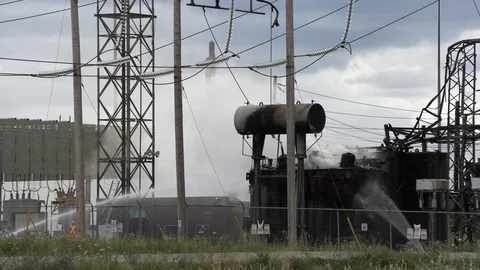 Electrical transformer for city power gr... | Stock Video | Pond5
