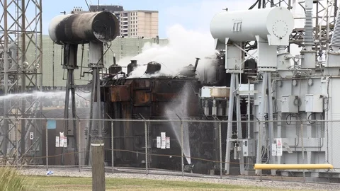 Electrical transformer for city power gr... | Stock Video | Pond5