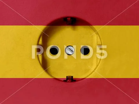 Electricity Concept: Type F Power Socket With Spain Flag ~ Hi Res ...
