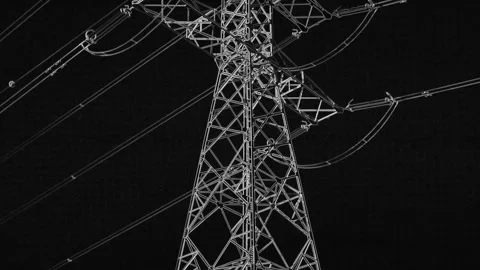 Electricity High Voltage Pylon , Compute... | Stock Video | Pond5