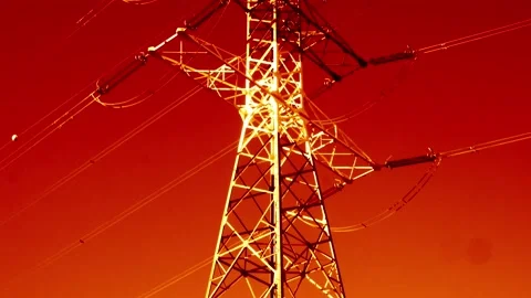 Electricity High Voltage Pylon , Compute... | Stock Video | Pond5