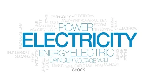 Electricity word cloud, text design anim... | Stock Video | Pond5
