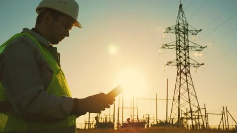 Electricity Work Concept. Silhouette Of ... | Stock Video | Pond5