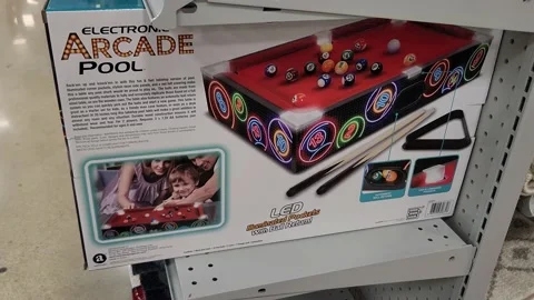 Electronic Arcade Pool Signage Retailer ... | Stock Video | Pond5