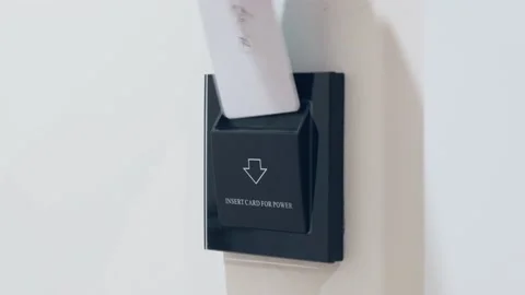 Electronic lock with key card inserted. ... | Stock Video | Pond5
