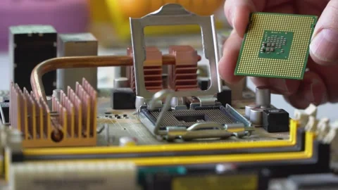 electronic technician assemble motherboa... | Stock Video | Pond5