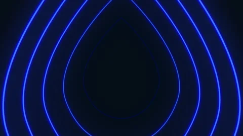 Elegant blue neon wave pattern on black ... | Stock Video | Pond5