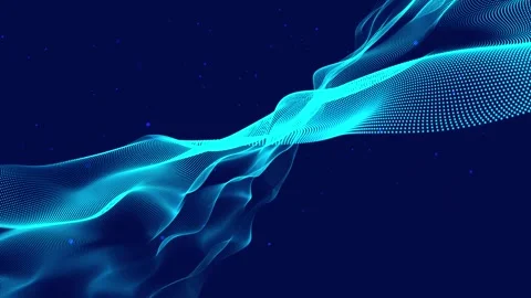 Elegant blue wave made of particles slig... | Stock Video | Pond5