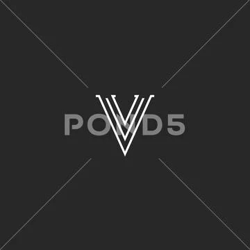 Elegant letter V logo medieval monogram. Simple minimal style linear ...