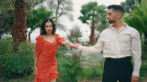 Elegant man inviting dance beautiful wom... | Stock Video | Pond5