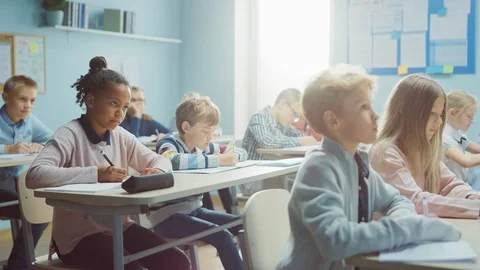 Elementary Classroom of Diverse Bright C... | Stock Video | Pond5