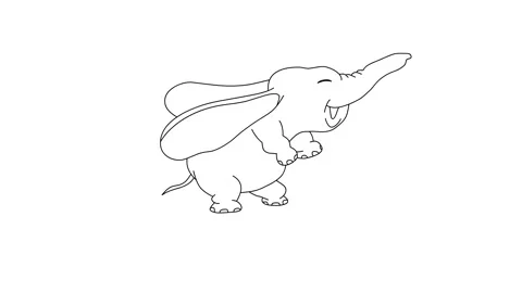 Elephant Run Cycle Cartoon On Isolated W... | Stock Video | Pond5