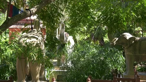Elephant Statue shooting water | Stock Video | Pond5