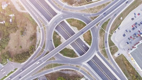 Elevated Road Junction And Interchange O... | Stock Video | Pond5