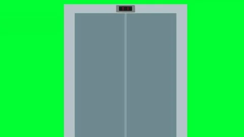 Elevator Door Open and Closed Green Scre... | Stock Video | Pond5
