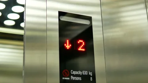 Elevator Is Going Down Displaying Red Di... | Stock Video | Pond5