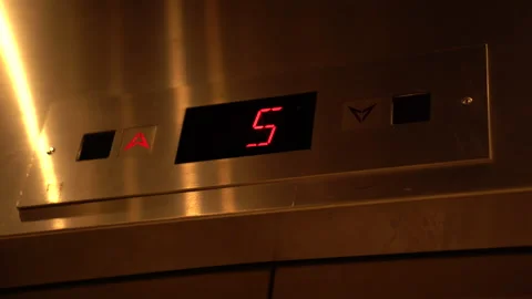 The Elevator going up. Red elevator ligh... | Stock Video | Pond5