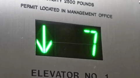 Elevator numbers going down in 4k slow m... | Stock Video | Pond5
