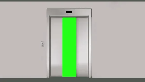 The elevator's sliding steel door opens ... | Stock Video | Pond5