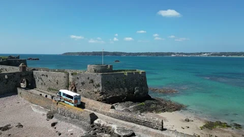 Elizabeth castle amphibious ferry loadin... | Stock Video | Pond5