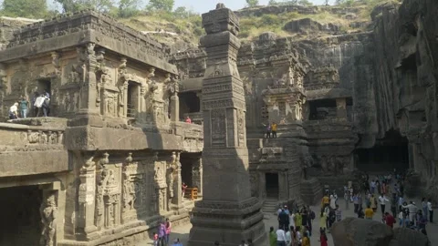 Ellora, India - 02/20/2024: Kailasa temp... | Stock Video | Pond5