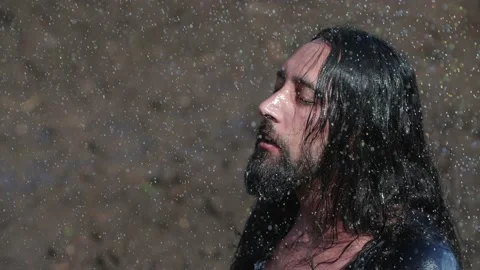 emaciated man stretches out his arms to ... | Stock Video | Pond5