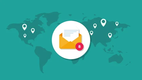 email with counter social media concept ... | Stock Video | Pond5