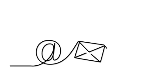 Email letter sign, symbol self drawing a... | Stock Video | Pond5