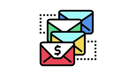 email sequence color icon animation | Stock Video | Pond5