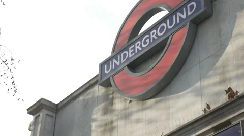 Embankment Underground sign slow tilt HD | Stock Video | Pond5