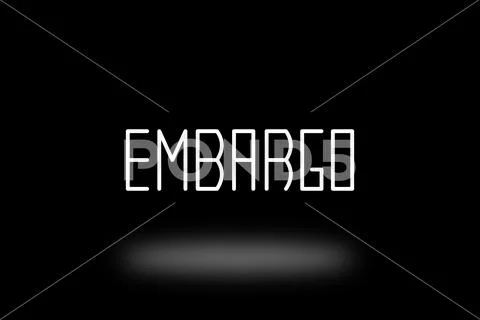 Embargo word isolated on a black background: Royalty Free #175256242