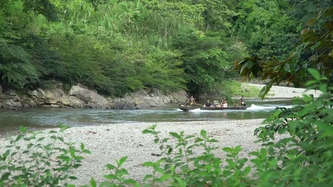 Embera traditional boat loaded with peop... | Stock Video | Pond5