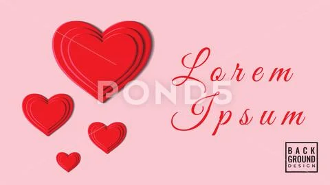 Embossed Heart Shape Papercut Layers Vector Illustration. Abstract ...