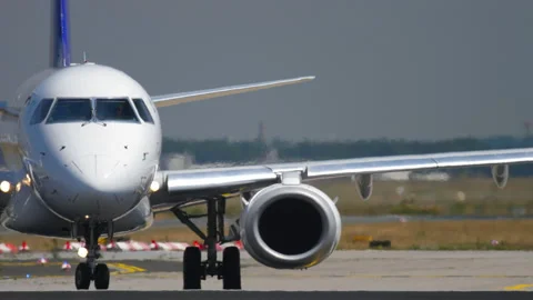 Embraer E190 of Lufthansa on runway | Stock Video | Pond5