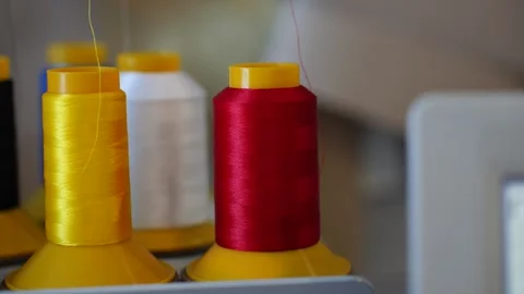 Embroidery machine in the process of emb... | Stock Video | Pond5