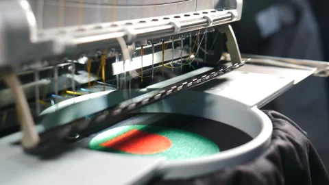 Embroidery machine in progress embroider... | Stock Video | Pond5